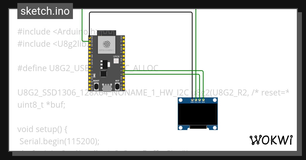 Oled1306 Wokwi Esp32 Stm32 Arduino Simulator 9112