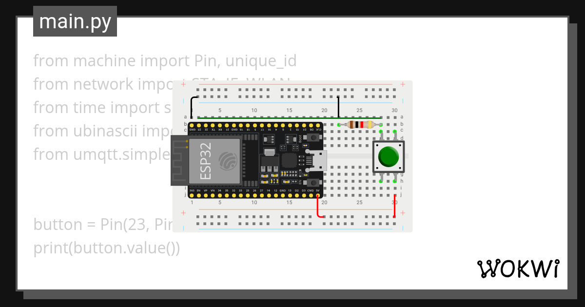 MQTT-Button - Wokwi ESP32, STM32, Arduino Simulator