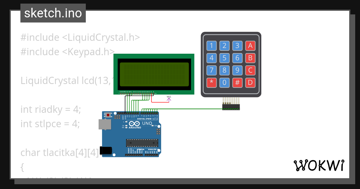 Keypad Abcd Wokwi Esp32 Stm32 Arduino Simulator 2000