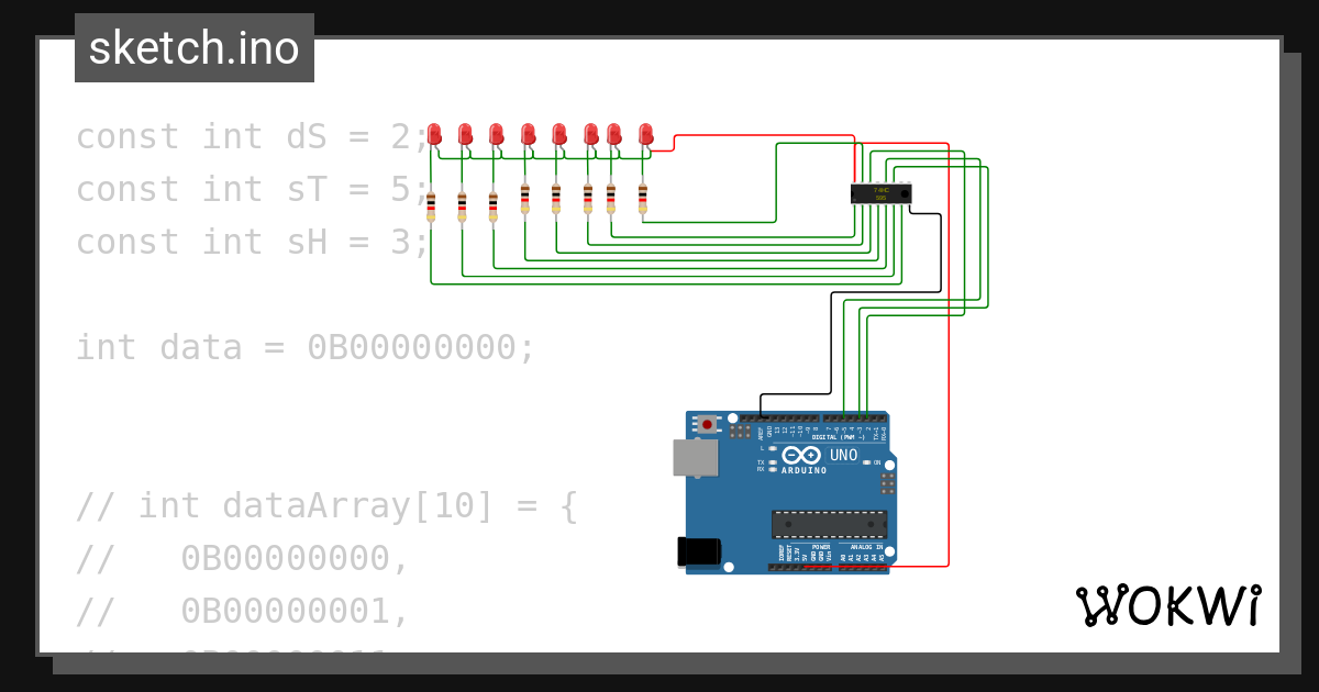 Serial To Parallel Wokwi Esp32 Stm32 Arduino Simulator