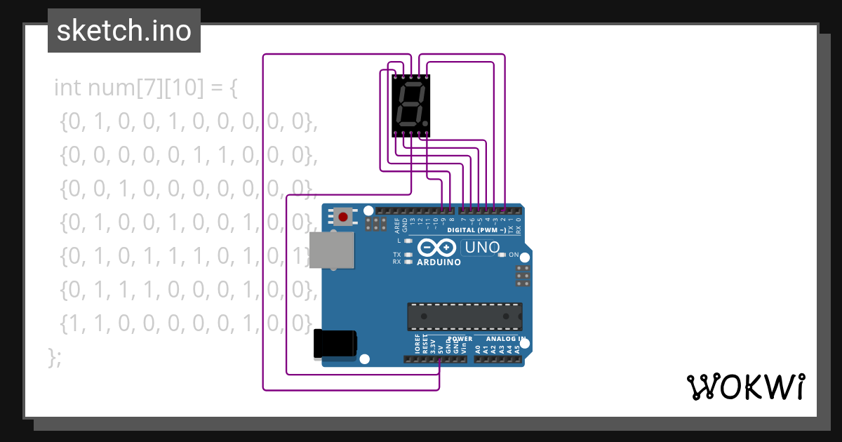 180112single 7 Segment Displayno1 Wokwi Esp32 Stm32 Arduino 2133