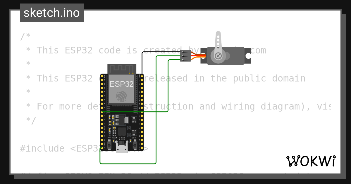 Servo Motor Wokwi Esp32 Stm32 Arduino Simulator