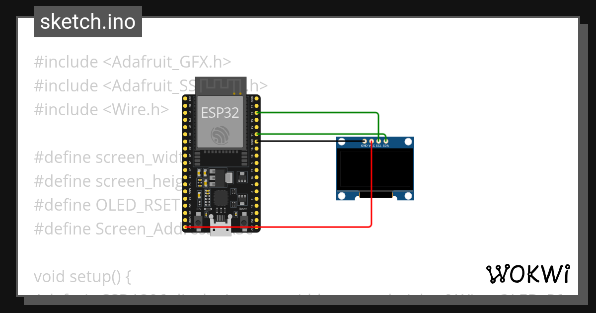 OLED Display - Wokwi ESP32, STM32, Arduino Simulator