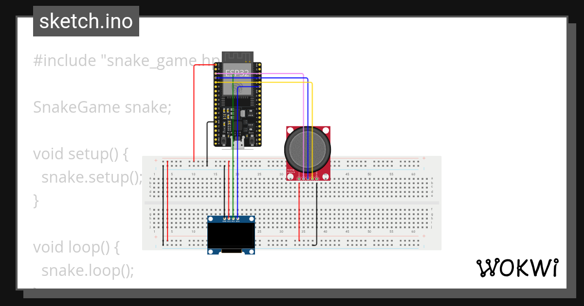 SnakeGame - Wokwi ESP32, STM32, Arduino Simulator