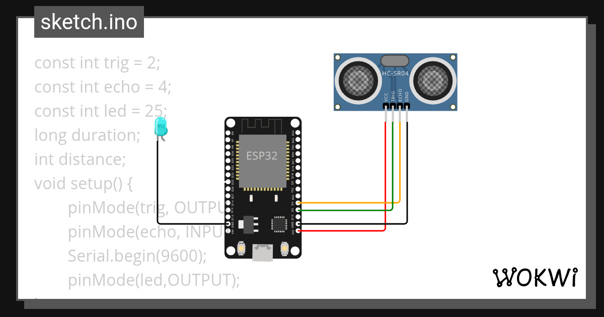 LIGHT- ULTRA SONIC SENSOR - Wokwi ESP32, STM32, Arduino Simulator