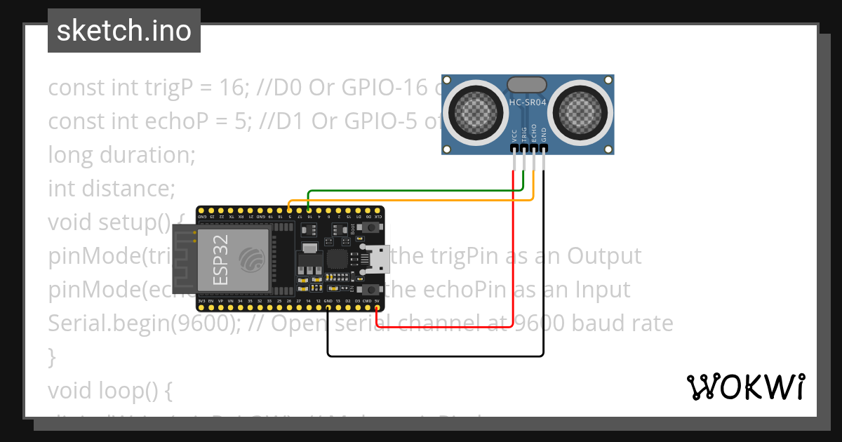 distance sensor Copy - Wokwi ESP32, STM32, Arduino Simulator
