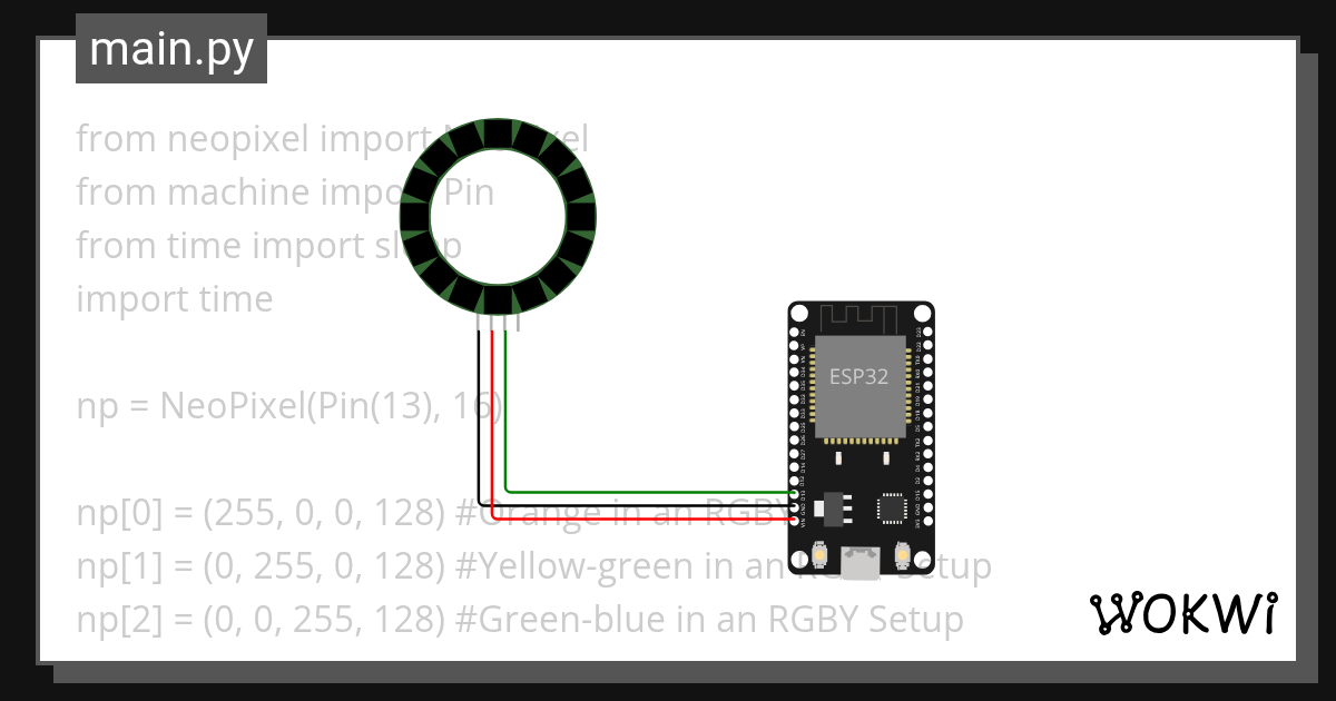 MicroPython ESP32 NeoPixels_demo_for student Copy (2) - Wokwi ESP32, STM32, Arduino Simulator