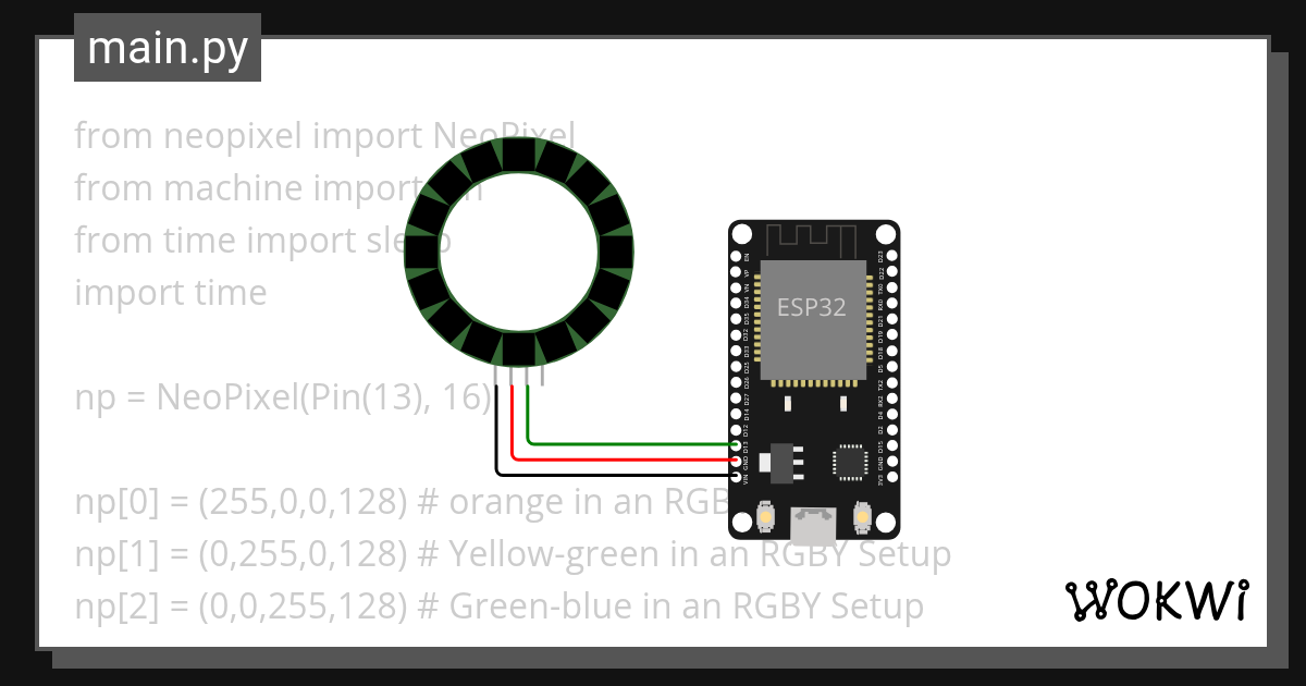 MicroPython ESP32 NeoPixels_demo_for student Copy - Wokwi ESP32, STM32, Arduino Simulator