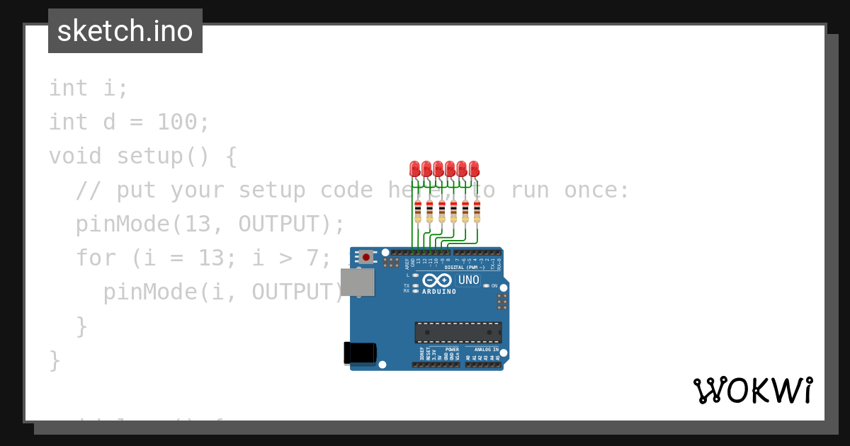 流水灯简单 Wokwi Esp32 Stm32 Arduino Simulator 4700