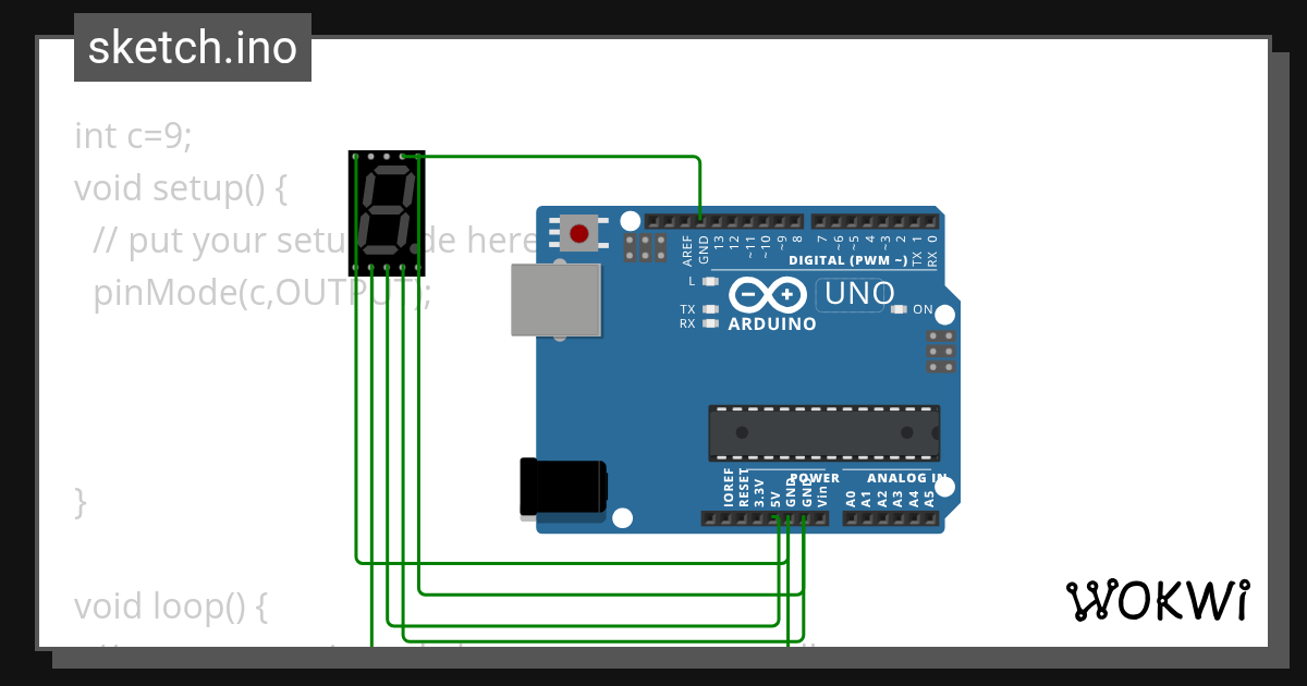 7 Segement Wokwi Esp32 Stm32 Arduino Simulator 0060
