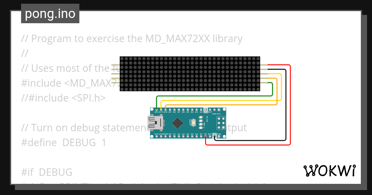 MD_MAX72XX - Wokwi ESP32, STM32, Arduino Simulator