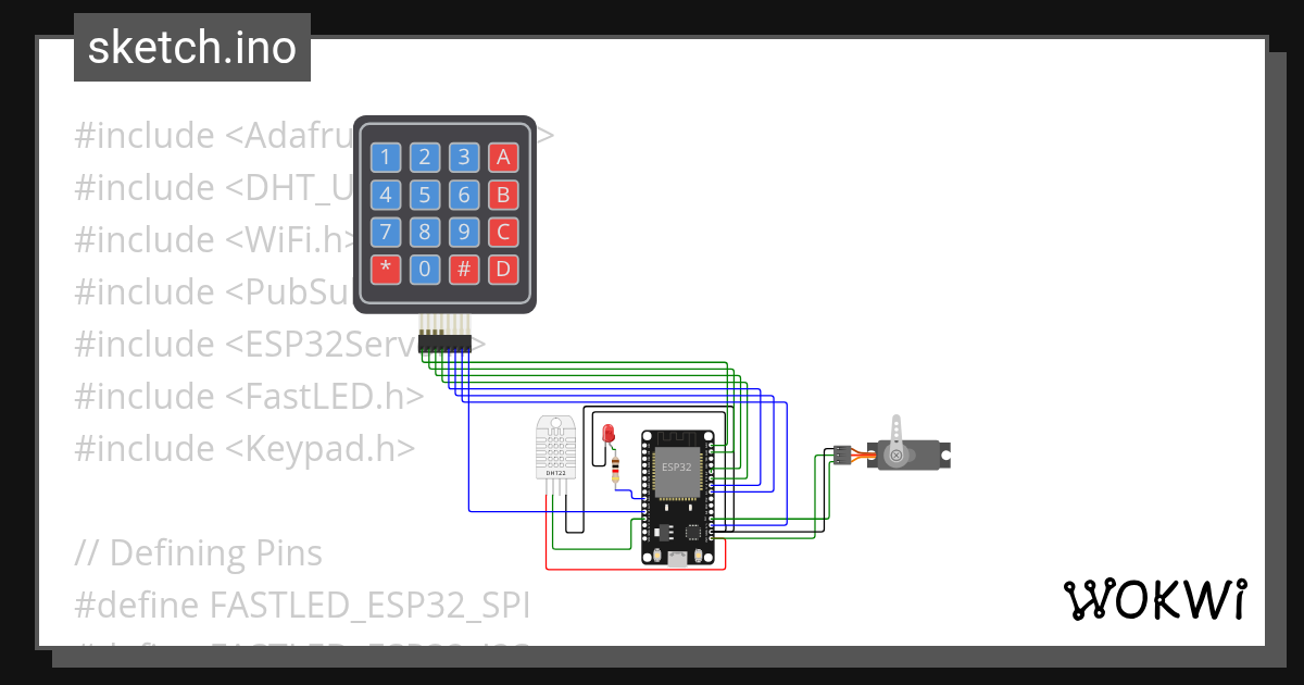 Servo Open Close by Keypad trail Copy - Wokwi ESP32, STM32, Arduino Simulator