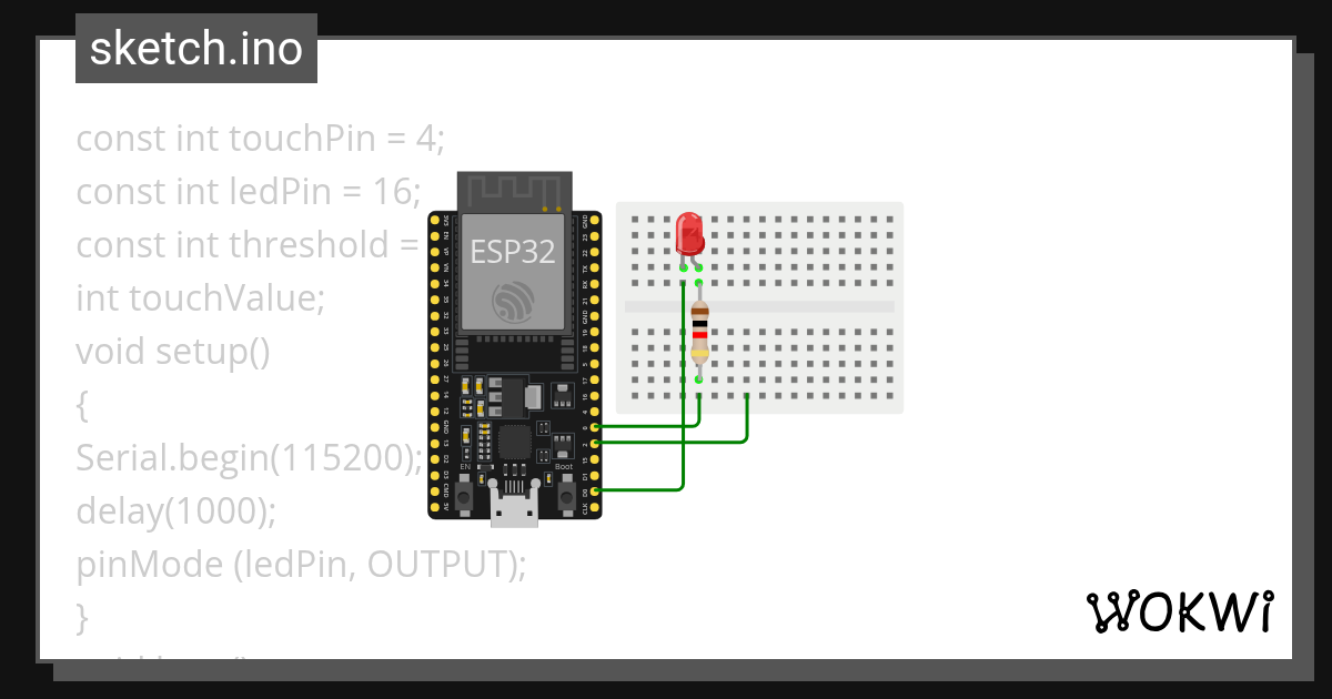 touch input of esp 32 - Wokwi ESP32, STM32, Arduino Simulator