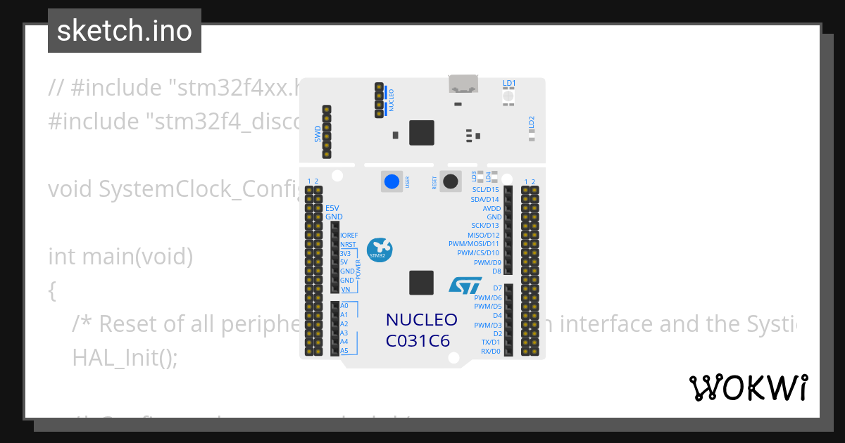 STM342_Blink_001 - Wokwi ESP32, STM32, Arduino Simulator