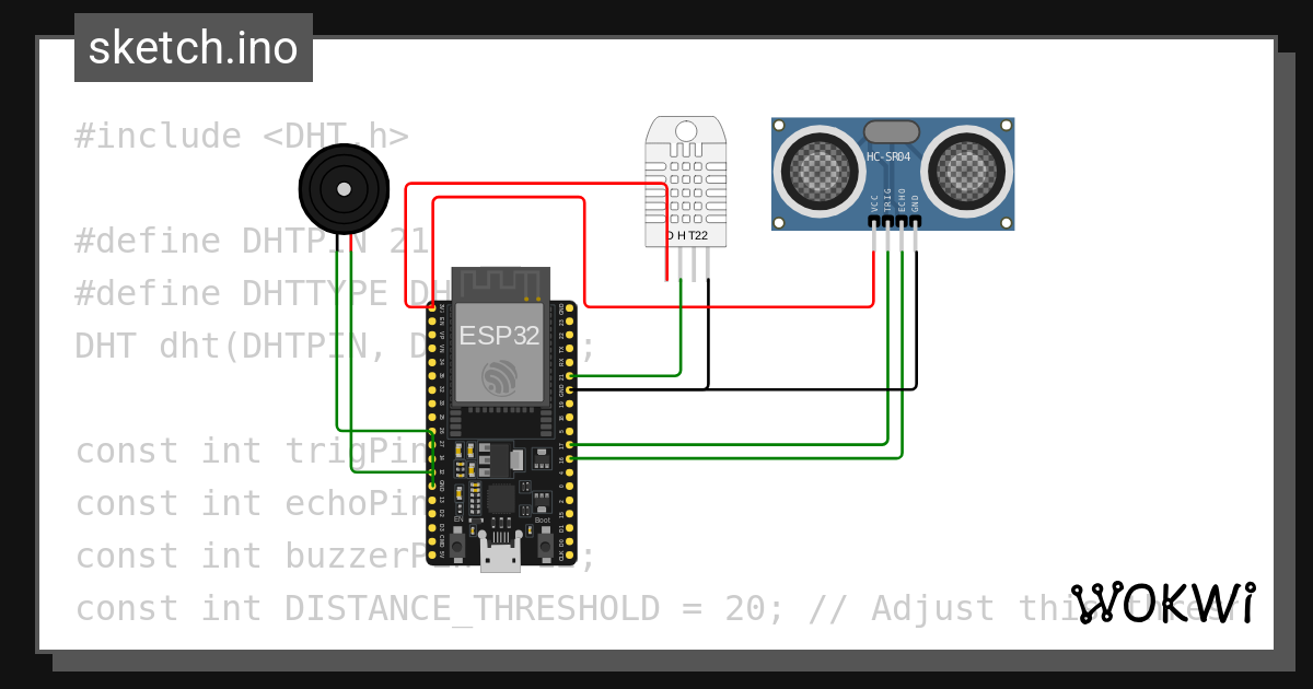 Dht22ultrabuzzer Distence Mesure Wokwi Esp32 Stm32 Arduino Simulator 6107