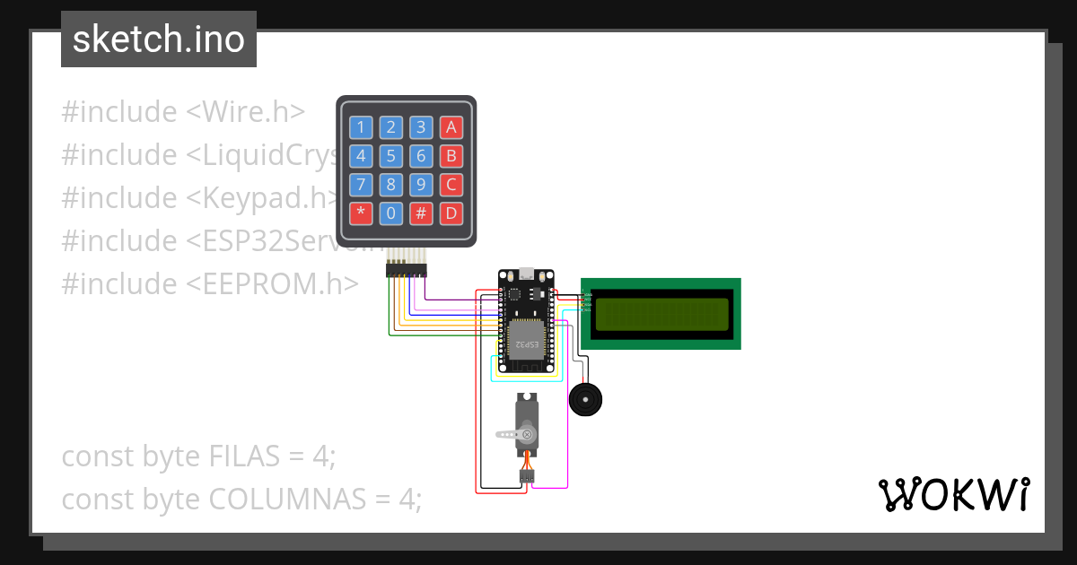 Código para simular abrir una puerta Copy - Wokwi ESP32, STM32, Arduino Simulator