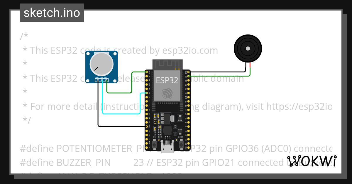 Potentiometer Wokwi Esp32 Stm32 Arduino Simulator