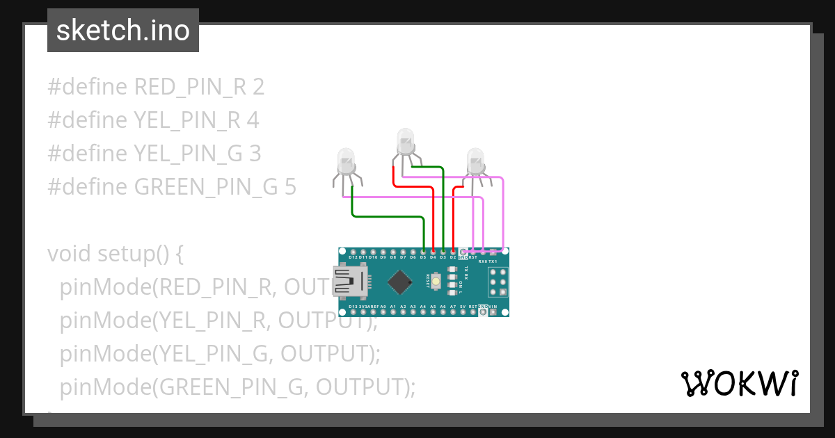 Trafic Light Wokwi Esp32 Stm32 Arduino Simulator 