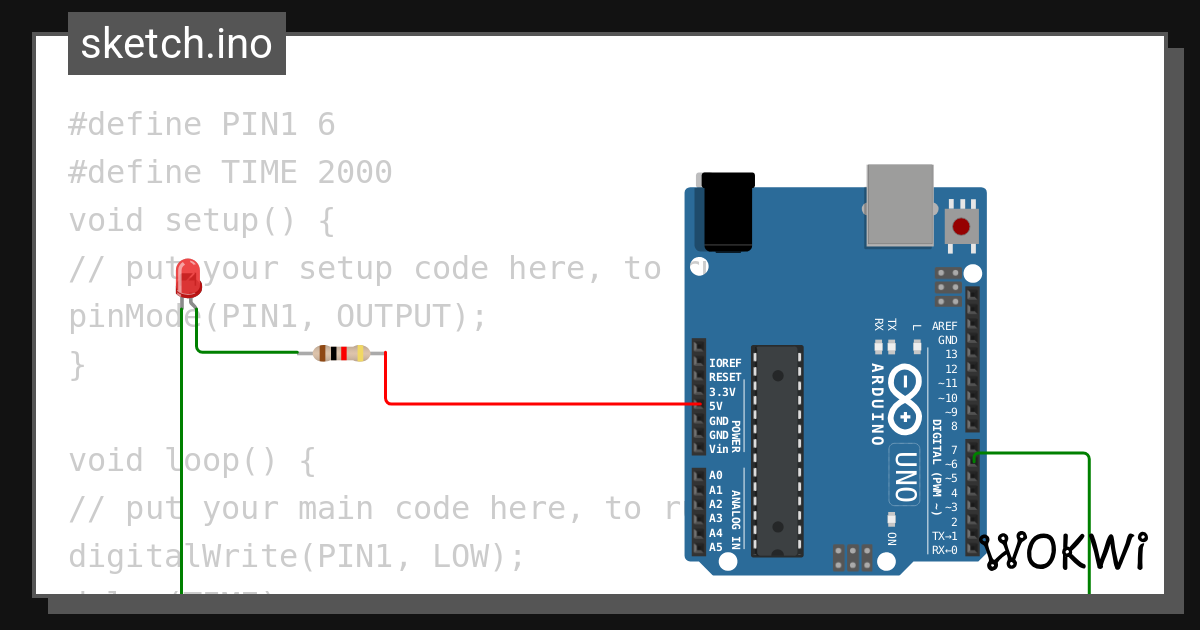 发光二极管闪烁 Copy Wokwi Esp32 Stm32 Arduino Simulator 