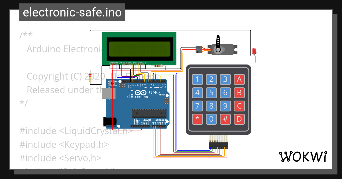 electronic-safe.ino Copy - Wokwi ESP32, STM32, Arduino Simulator