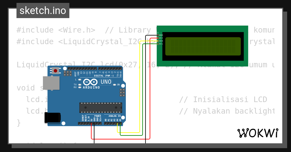 Praktikum Lcd 16x2 I2c Wokwi Esp32 Stm32 Arduino Simulator 0679