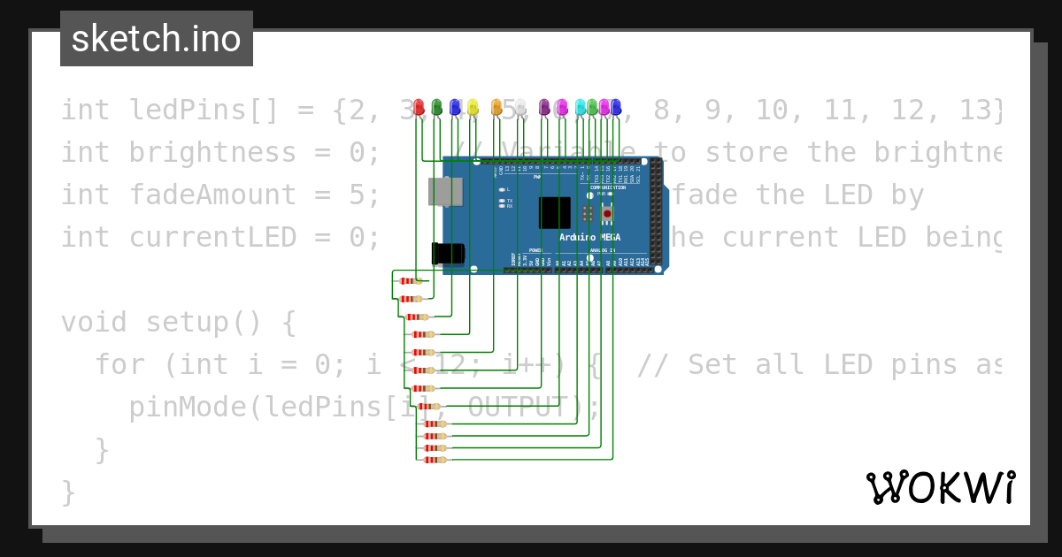 12led Wokwi Esp32 Stm32 Arduino Simulator