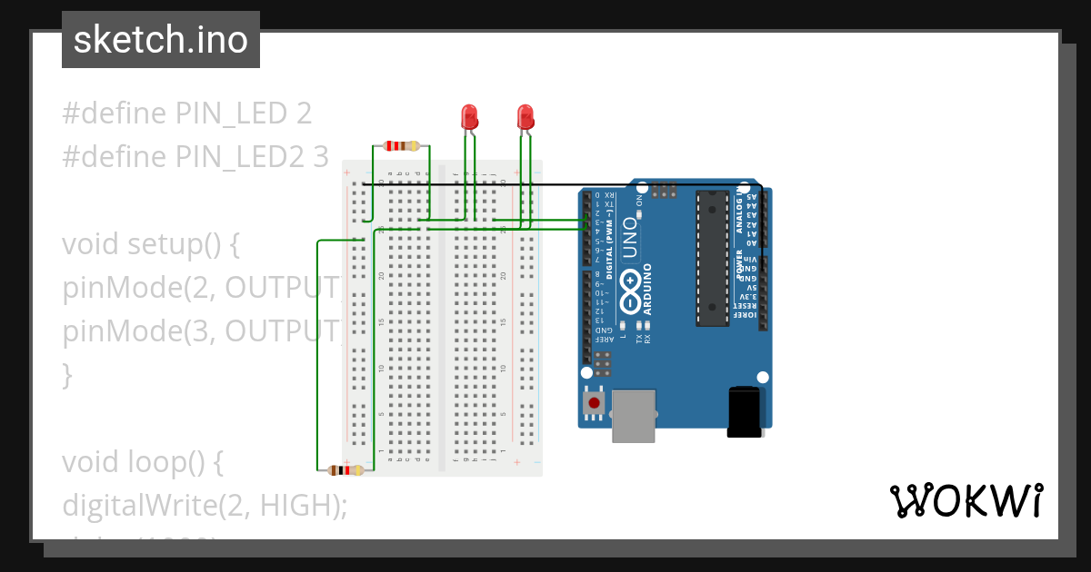 Blinkende LED Aufgaben programmieren (3) - Wokwi ESP32, STM32, Arduino Simulator