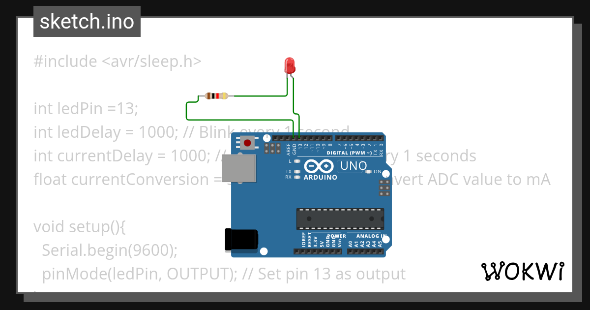 LED BLINKING USING ARDUINO - Wokwi ESP32, STM32, Arduino Simulator