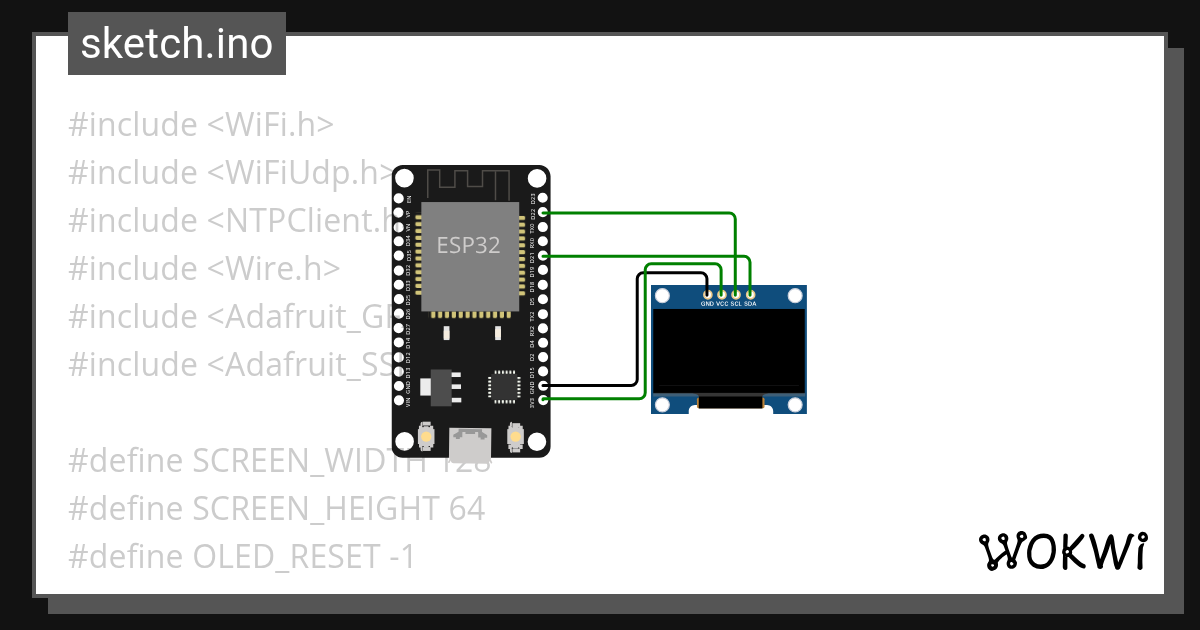 wifi clock lcd - Wokwi ESP32, STM32, Arduino Simulator