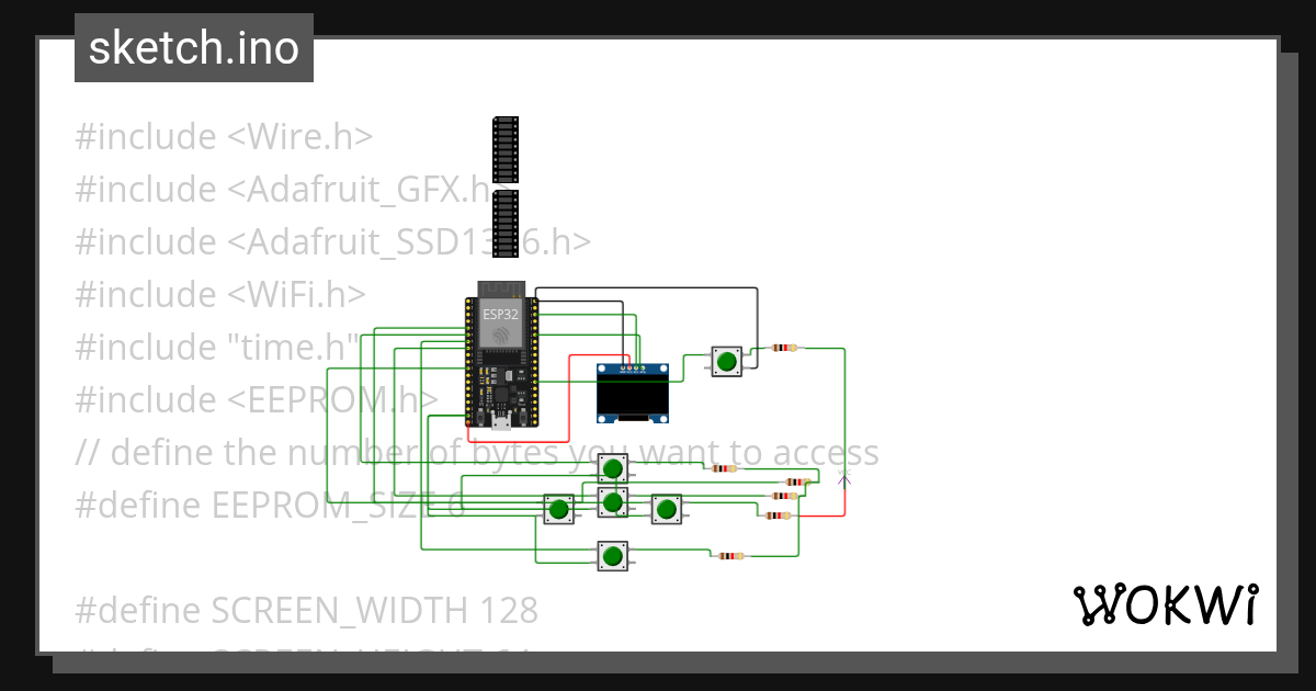 LCD Alarm Setting EEPROM - Wokwi ESP32, STM32, Arduino Simulator