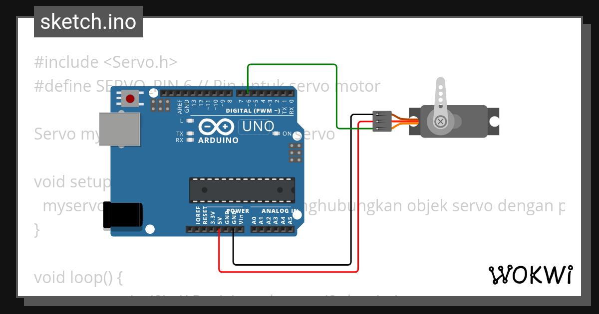 praktikum Servo iot 2 - Wokwi ESP32, STM32, Arduino Simulator