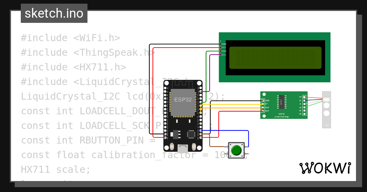Iot Weight Monitoring System Wokwi Esp32 Stm32 Arduino Simulator 2439