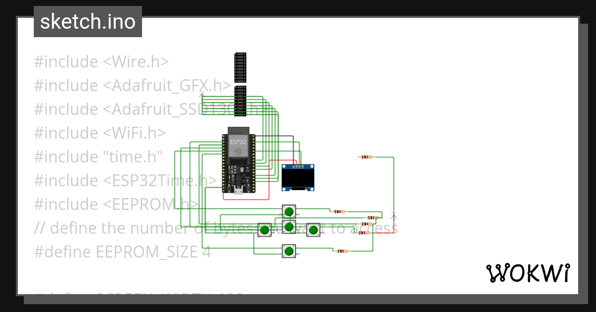 LCD Alarm Setting EEPROM 2 alar set2 - Wokwi ESP32, STM32, Arduino Simulator