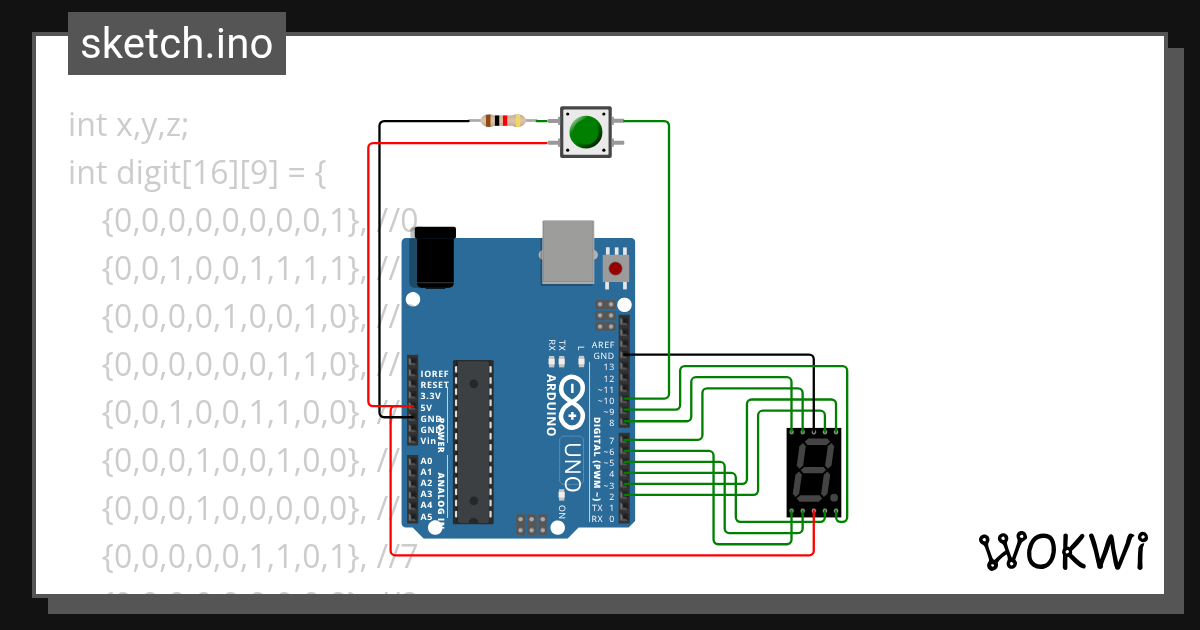7 segment Copy - Wokwi ESP32, STM32, Arduino Simulator