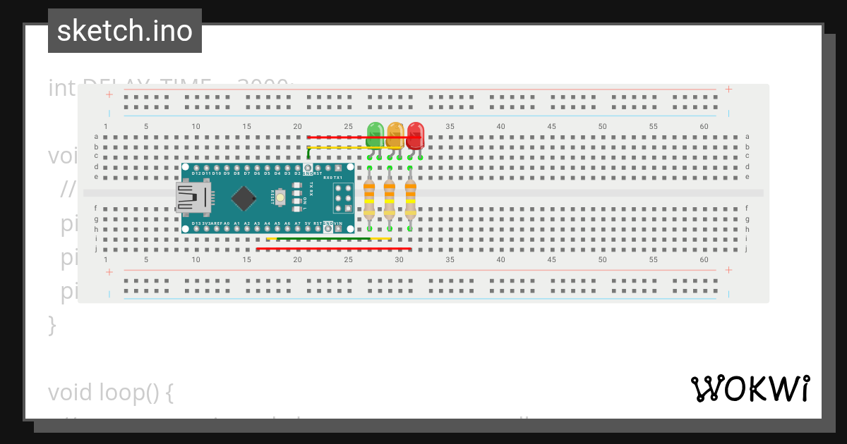 Multi-LED Circuit - Wokwi ESP32, STM32, Arduino Simulator