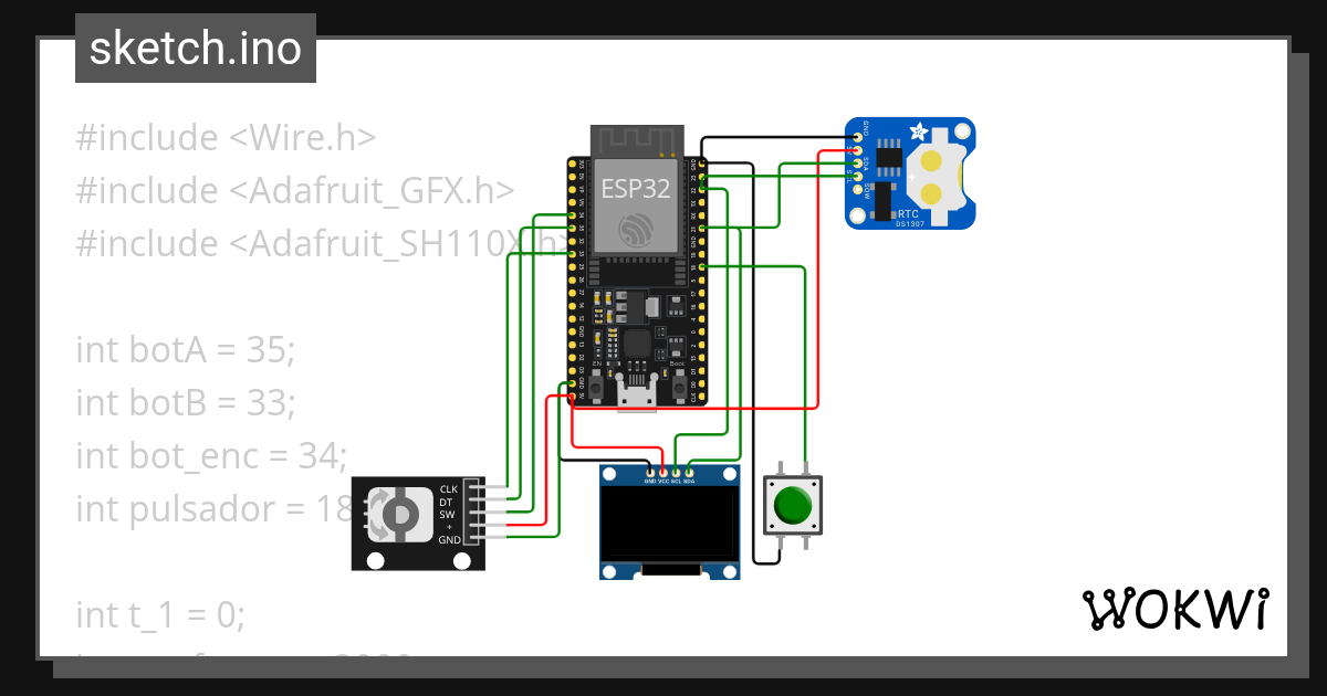 Esp32oled128x64 Encoder Rtc Wokwi Esp32 Stm32 Arduino Simulator