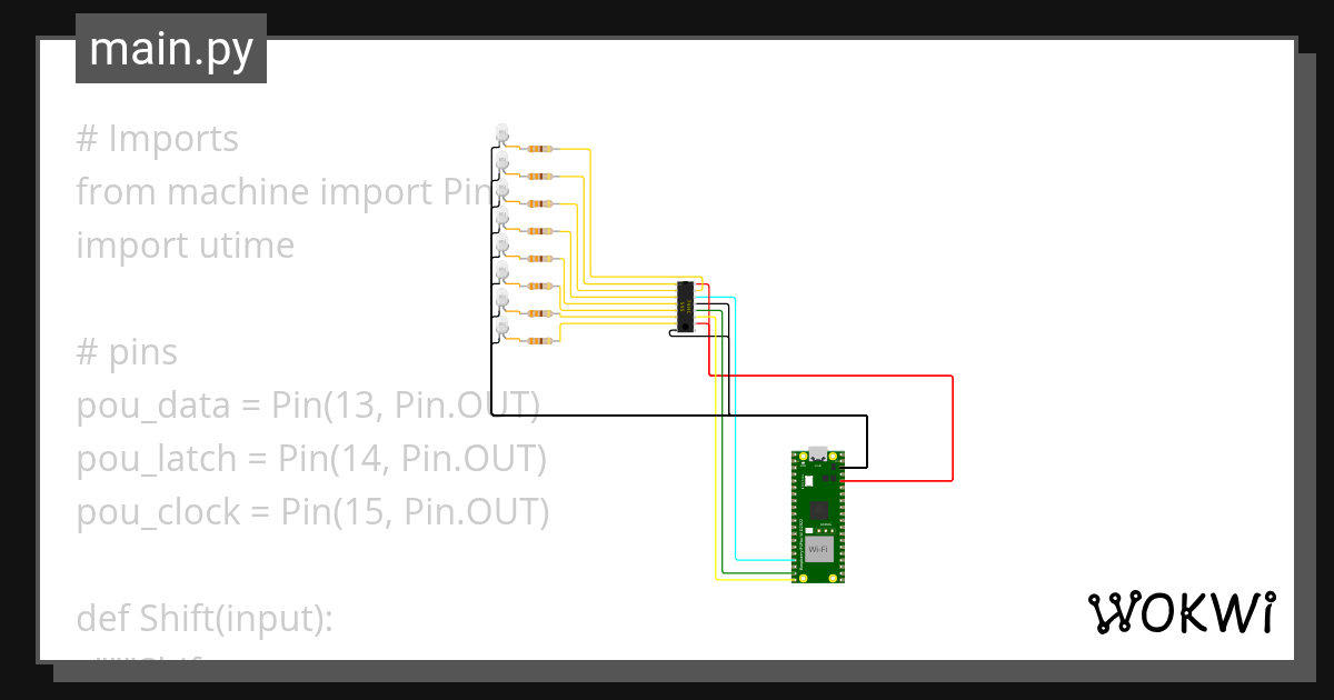 Py Shift Register Example Wokwi Esp32 Stm32 Arduino Simulator 9905