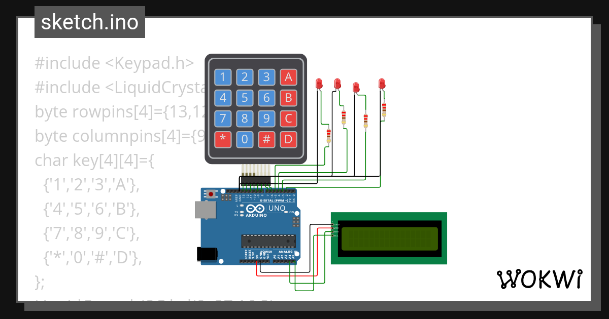 Matrix Keypad Copy 4 Wokwi Esp32 Stm32 Arduino Simulator 