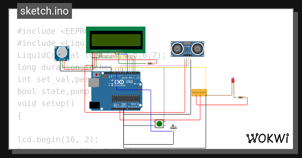 Water Level Detector Wokwi Esp32 Stm32 Arduino Simulator