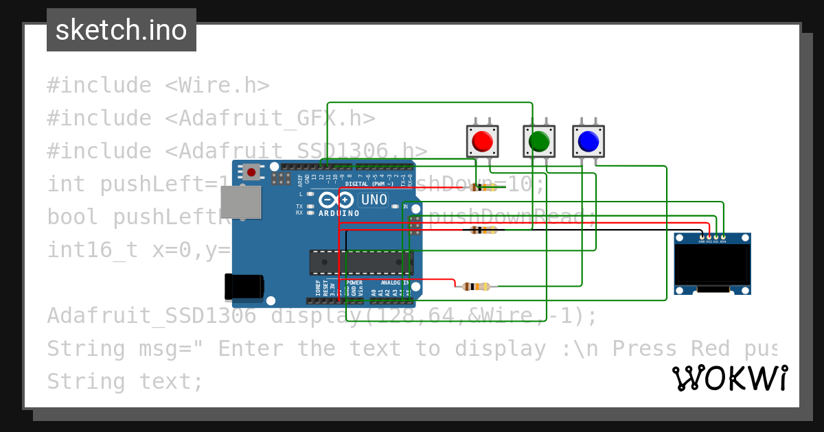 Oled Scrolling Text Using Arduino Wokwi Esp32 Stm32 Arduino Simulator