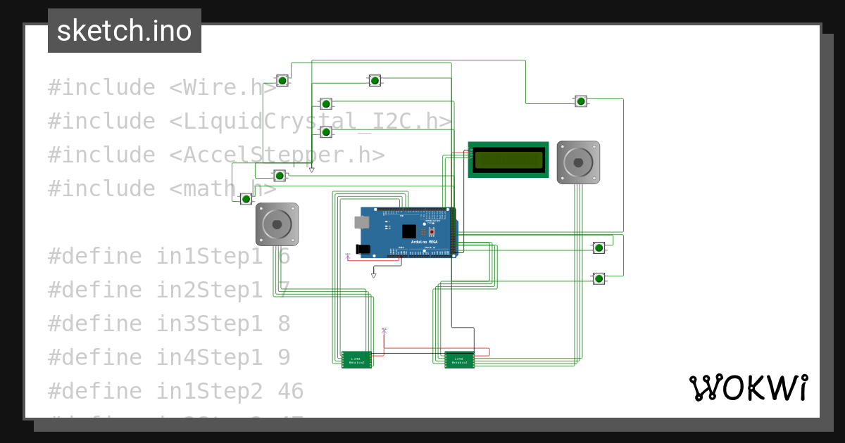 Stepper L298 Wokwi Esp32 Stm32 Arduino Simulator