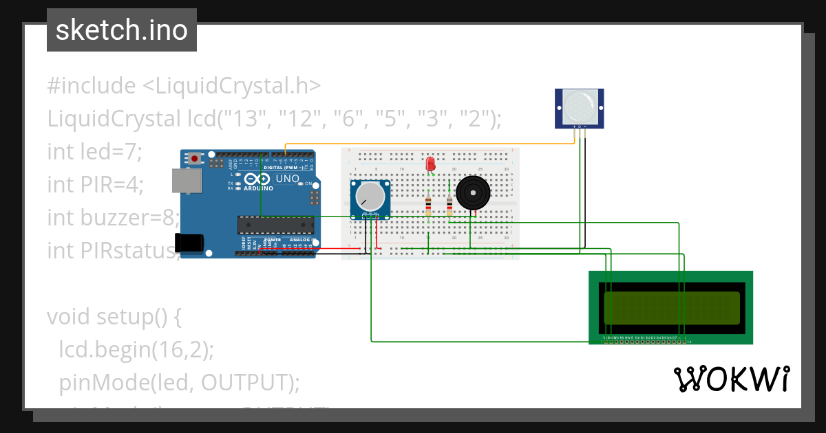 Theft Alarm On Tinkercad Wokwi Esp32 Stm32 Arduino Simulator