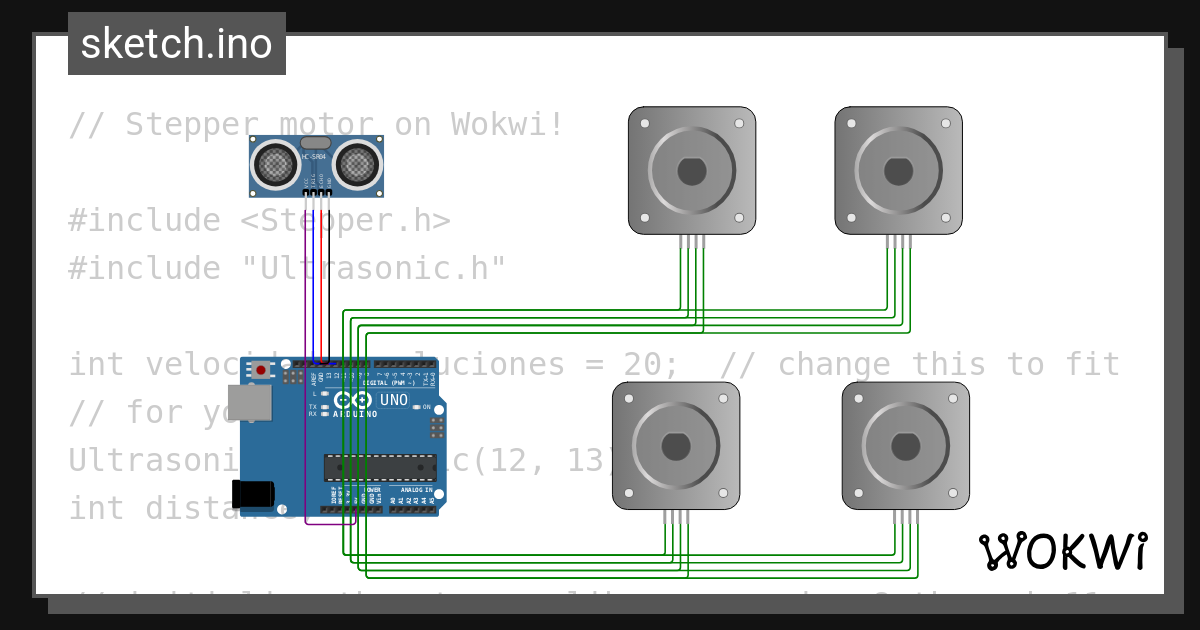 Carrito Anti Colision Wokwi Esp32 Stm32 Arduino Simulator 9305