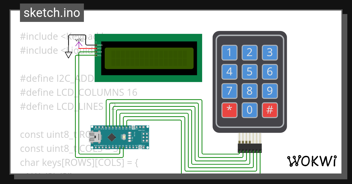 keypad test - Wokwi ESP32, STM32, Arduino Simulator