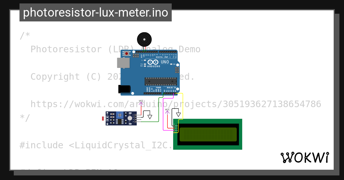 Dusk2dawn Photoresistor Analogsom Wokwi Esp32 Stm32 Arduino Simulator 9416
