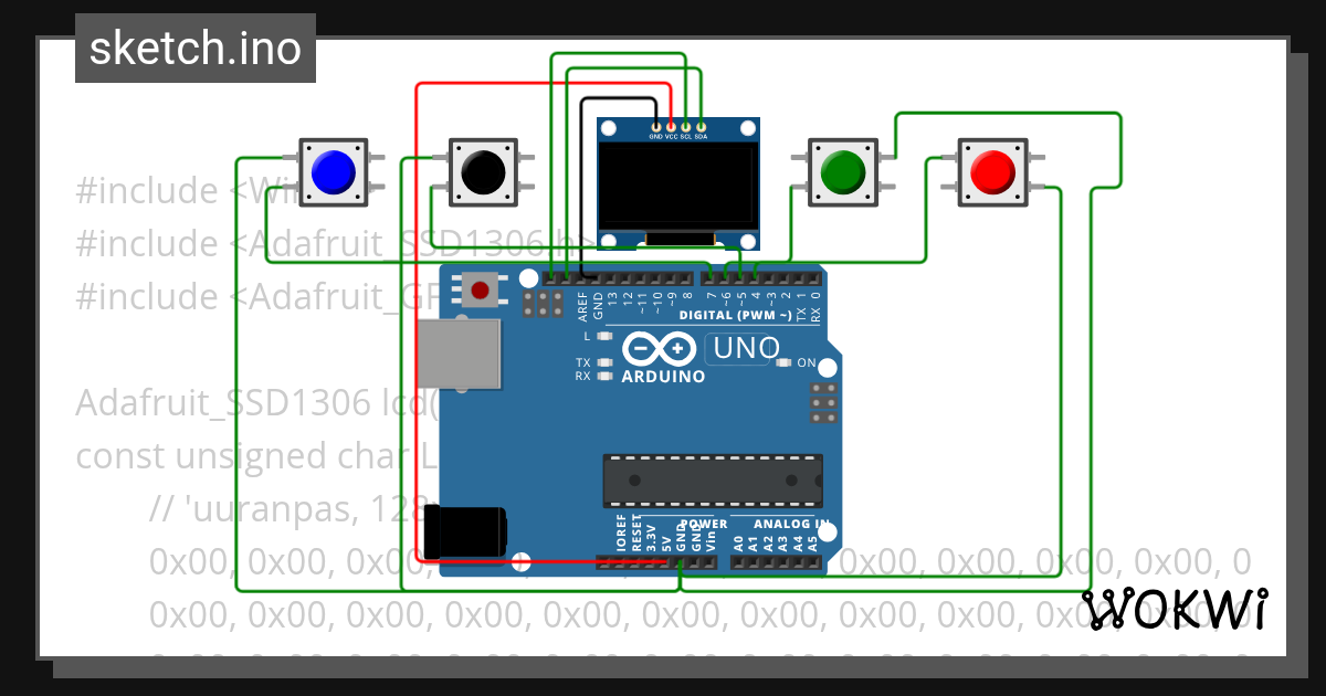 halaman menu oled - Wokwi ESP32, STM32, Arduino Simulator