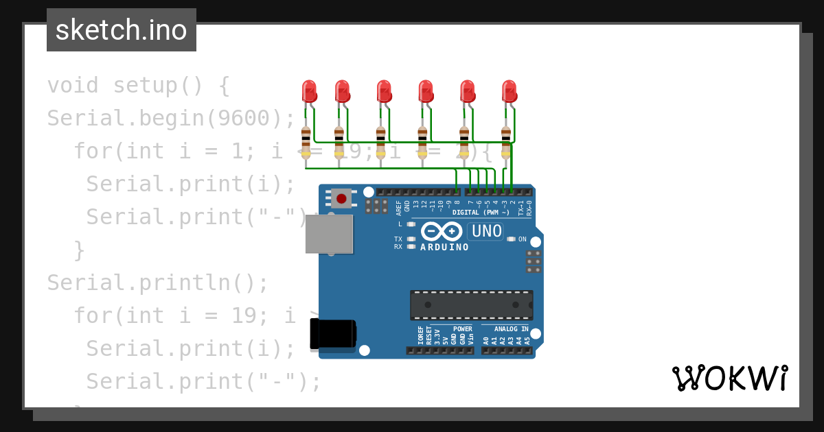 Forloop Wokwi Esp32 Stm32 Arduino Simulator
