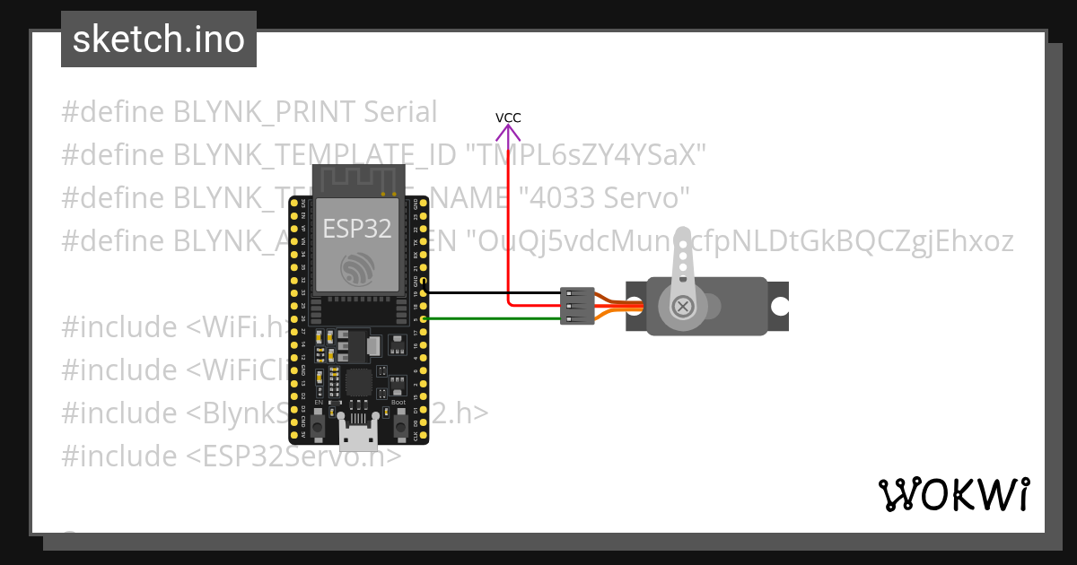 4033 Servo - Wokwi ESP32, STM32, Arduino Simulator