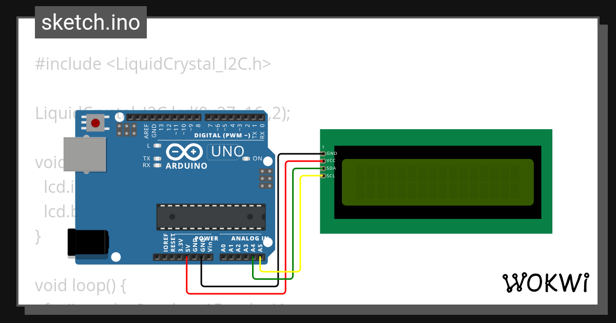 prj21 lcd i2c - Wokwi ESP32, STM32, Arduino Simulator