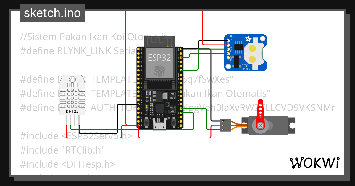 Pakan Ikan Otomatis 1 Wokwi Esp32 Stm32 Arduino Simulator